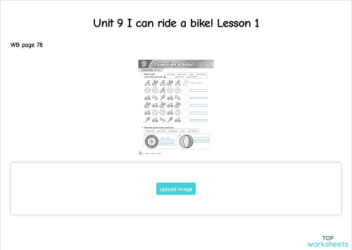 Unit 9 I can ride a bike! Lesson 1. Interactive worksheet | TopWorksheets