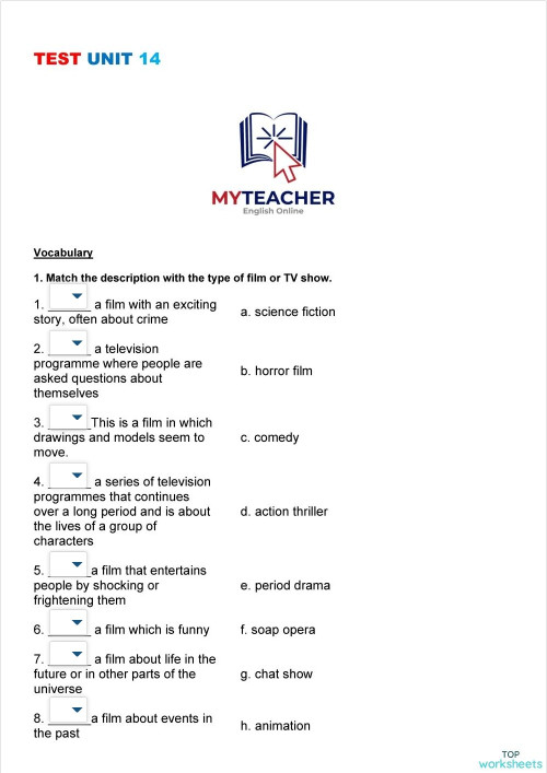 TEST UNIT 14. Interactive worksheet | TopWorksheets