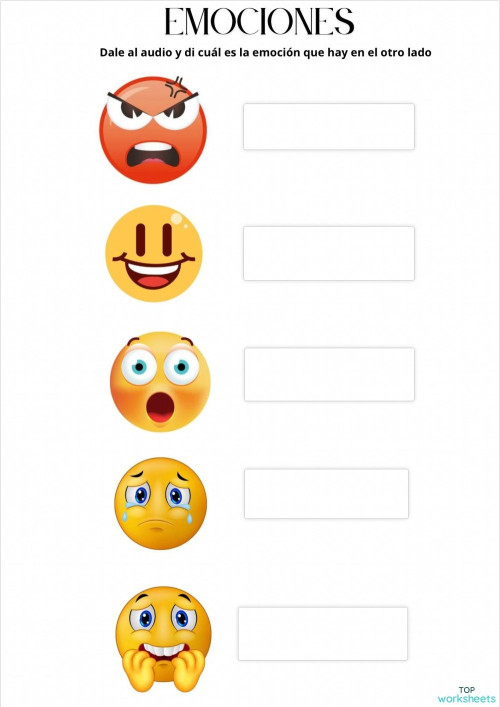 Fichas De Sentimientos Y Emociones