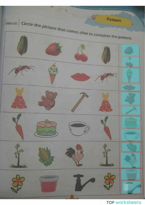 Patterns-things. Interactive worksheet | TopWorksheets