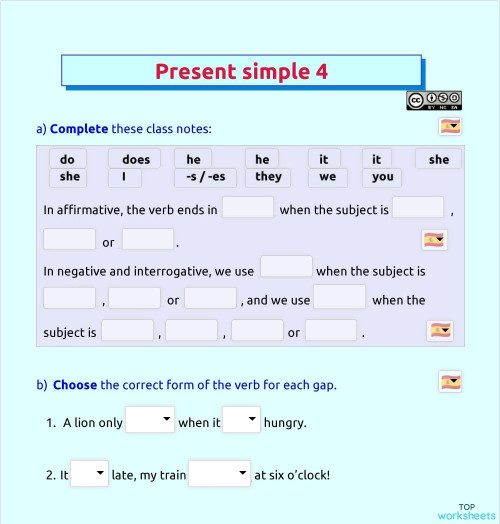 Present simple 4. Interactive worksheet | TopWorksheets