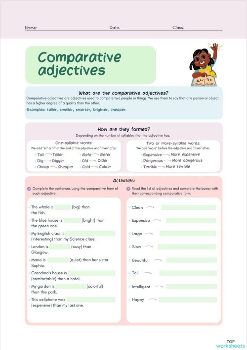 COMPARATIVES. Interactive worksheet | TopWorksheets