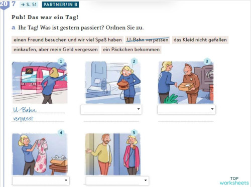 préteritum war-hatte. Interactive worksheet | TopWorksheets