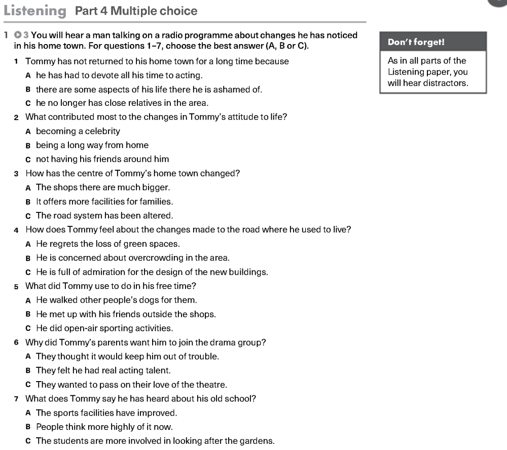 UNIT 3 WB Listening Part 4 Multiple choice. Interactive worksheet | TopWorksheets