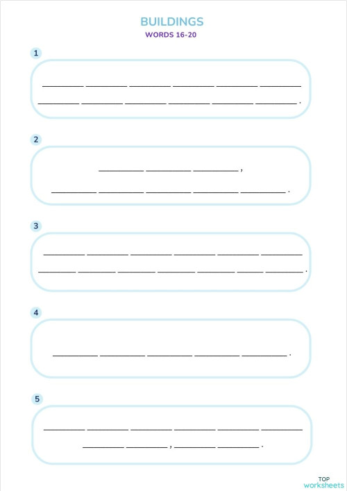 Buildings dictation 4. Interactive worksheet | TopWorksheets