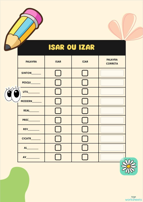 ISAR OU IZAR. Ficha interativa | TopWorksheets