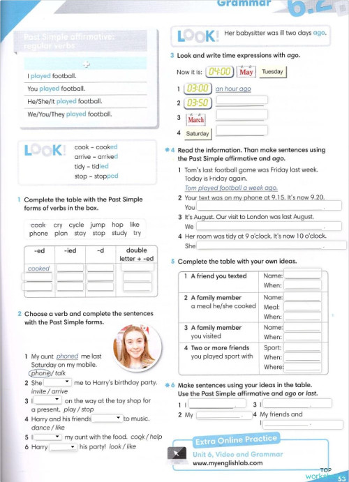 Go getter 2 unit 6 grammar Past Simple regular verbs. Interactive ...