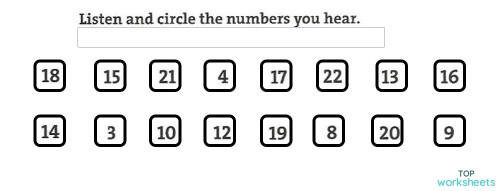 learn to listen to numbers. Interactive worksheet | TopWorksheets