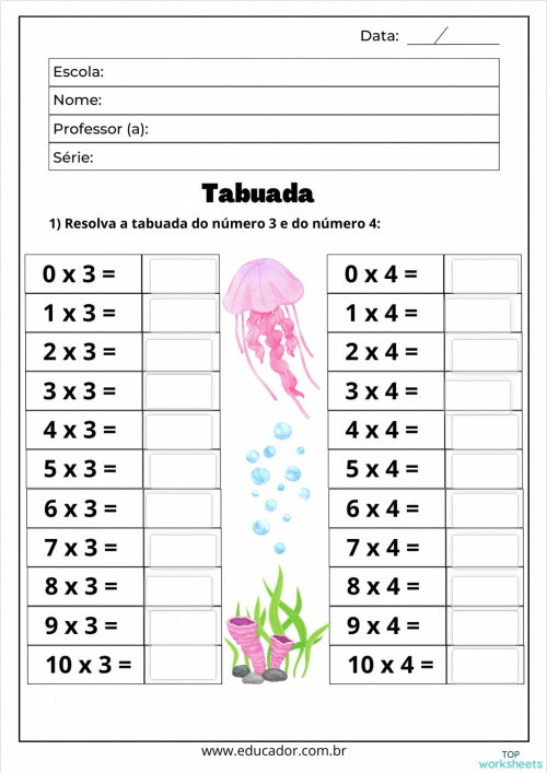 Tabuada do 2. Ficha interativa | TopWorksheets