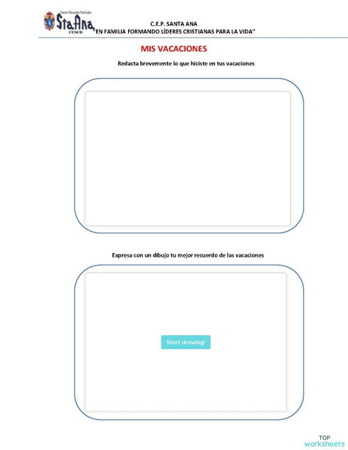 MIS VACACIONES. Ficha interactiva | TopWorksheets