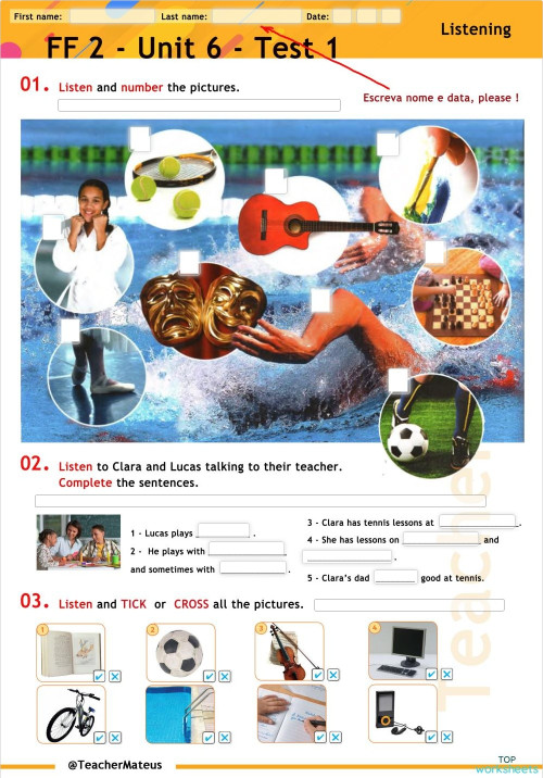 B2 First Term Listening exam. Interactive worksheet | TopWorksheets