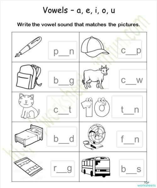 vowel sound. Interactive worksheet | TopWorksheets
