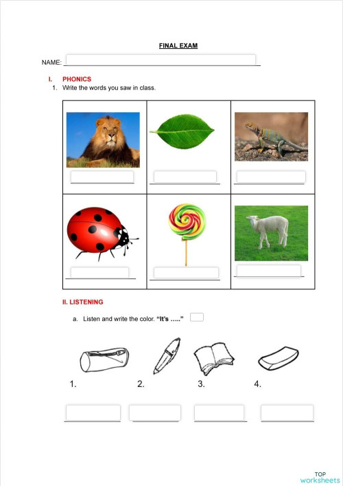 FINAL EXAM STARTERS (SJ1-8). Interactive worksheet | TopWorksheets