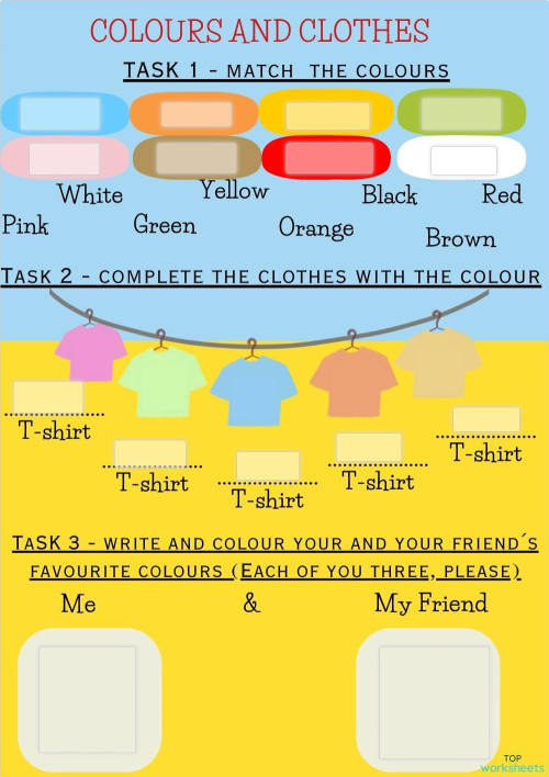 Colours and clothes. Interactive worksheet | TopWorksheets