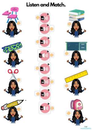 Items and classroom objects. Interactive worksheet | TopWorksheets