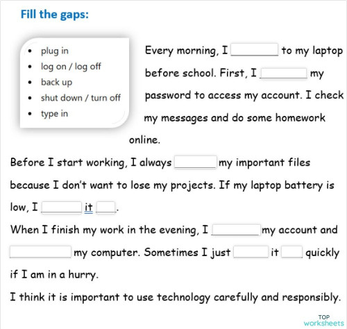 Communication Techonology / Phrasal Verbs. Interactive worksheet ...