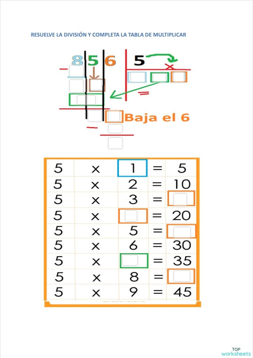 MULTIPLICACIÓN POR 6 Y 7. Ficha interactiva | TopWorksheets