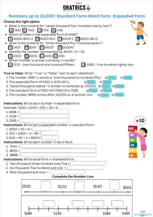 Expanded Form II. Interactive worksheet | TopWorksheets
