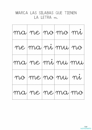 Sílabas con la letra M. Ficha interactiva | TopWorksheets