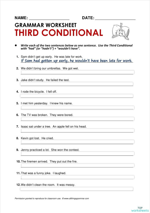 Third Conditional. Interactive worksheet | TopWorksheets