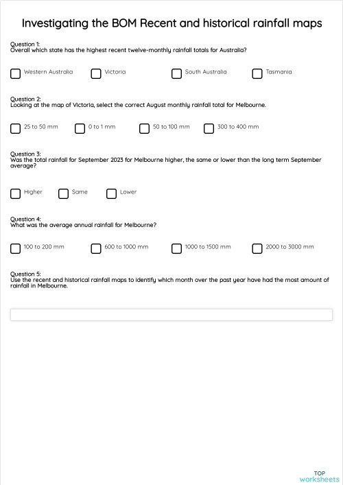 Investigating the BOM Recent and historical rainfall maps. Interactive ...