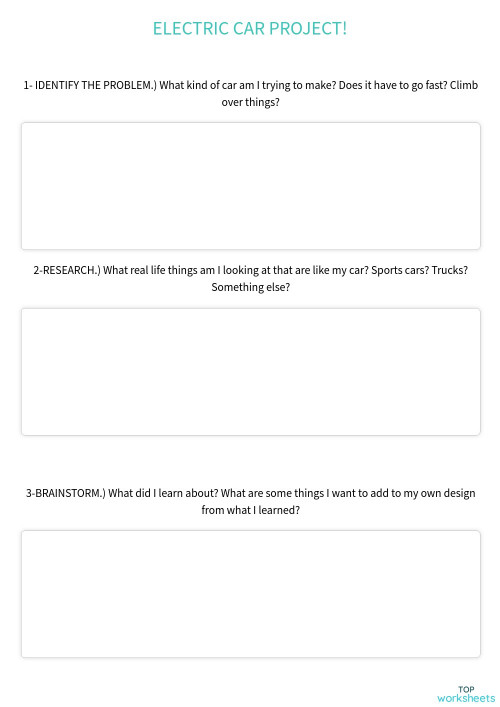 Game-U Electric Car Project!. Interactive worksheet | TopWorksheets