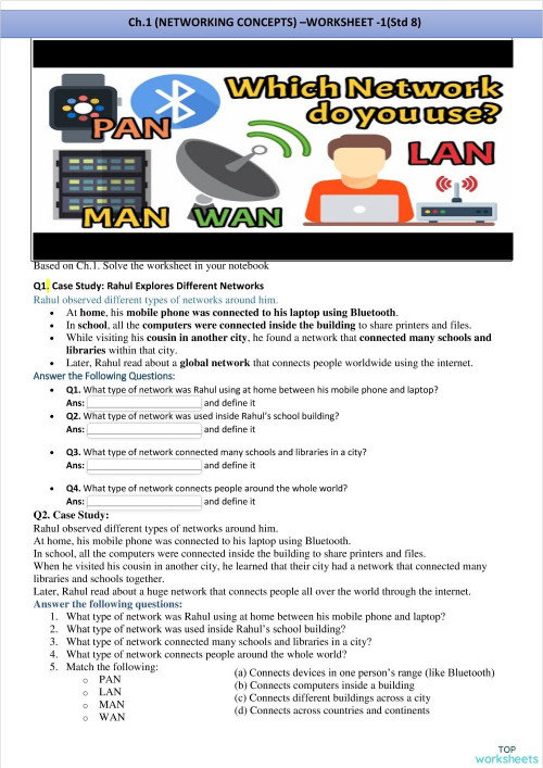 Ch.1 Networking concept-WORKSHEET-1. Interactive worksheet | TopWorksheets