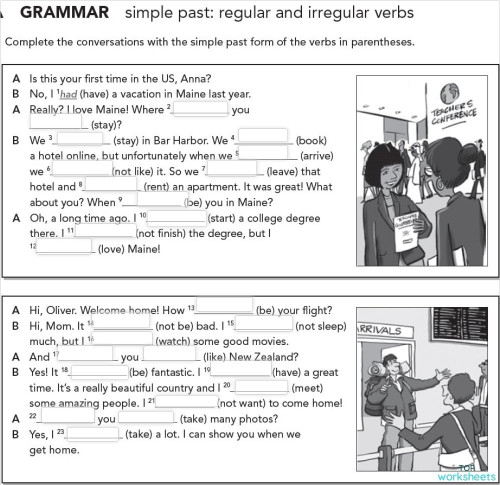 GRAMMAR "PAST SIMPLE: REGULAR AND IRREGULAR VERBS". Interactive ...