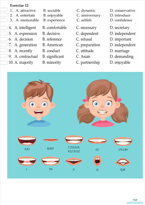 STRESS PRACTICE 12. Interactive worksheet | TopWorksheets