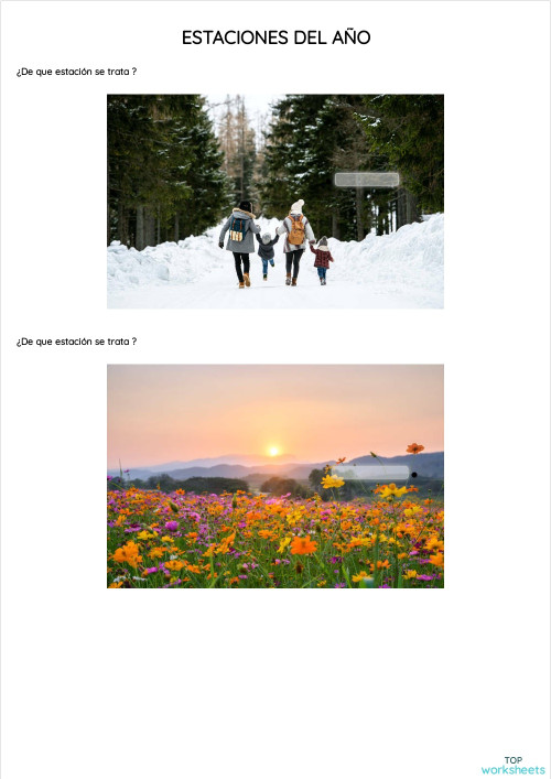 Estaciones del año. Ficha interactiva | TopWorksheets