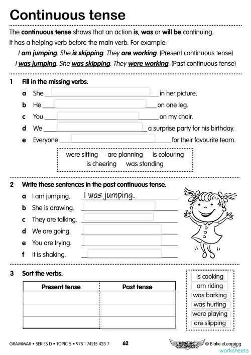 Continuous tense worksheet. Interactive worksheet | TopWorksheets