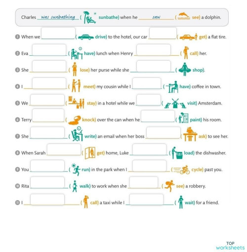 Past Continuous 2. Interactive worksheet | TopWorksheets