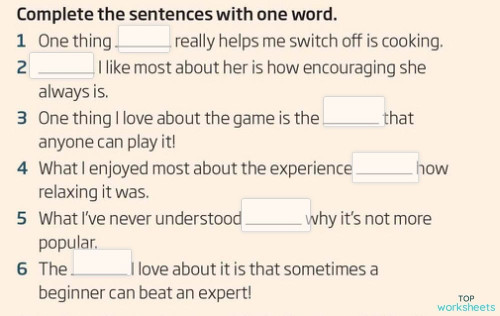 Cleft sentences. Interactive worksheet | TopWorksheets
