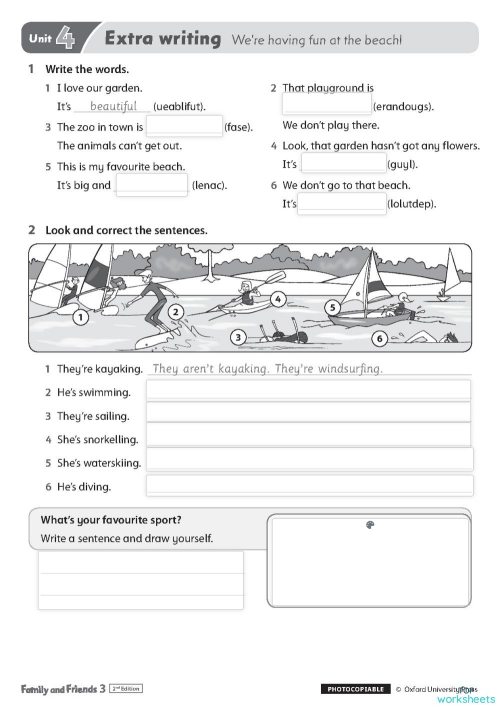 Family and Friends 3 Extra Writing worksheet 4. Interactive worksheet ...