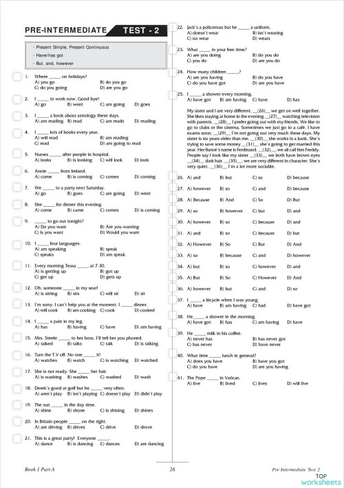 Lesson 1 - Grammar. Interactive worksheet | TopWorksheets