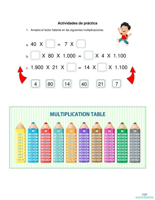 Actividad de práctica. Ficha interactiva | TopWorksheets