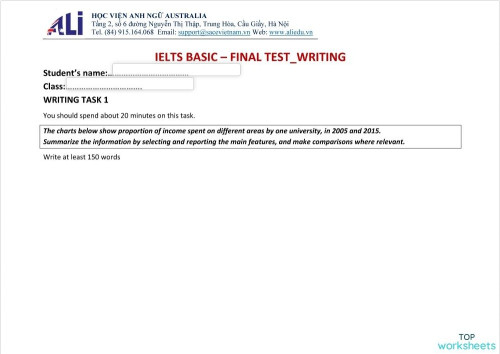 IB_Final Test_Writing. Interactive worksheet | TopWorksheets