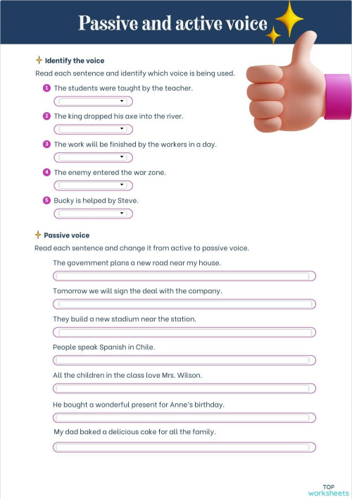 Passive voice 4 ESO. Interactive worksheet | TopWorksheets