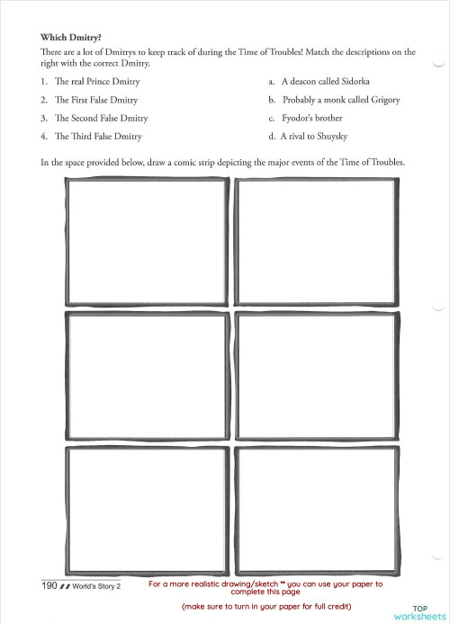 Chapter 20: Pg 190 Which Dmitry?. Interactive worksheet | TopWorksheets