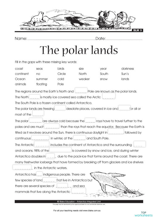 The Polar Lands. Interactive worksheet | TopWorksheets