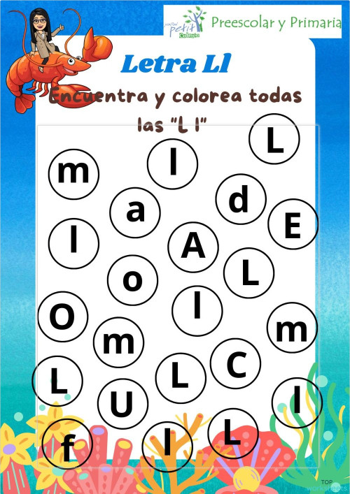 Tarea 12/03_Letra L l. Ficha interactiva | TopWorksheets