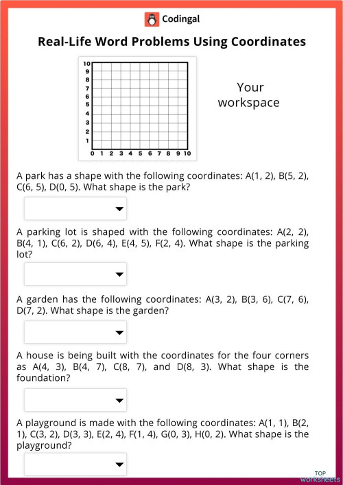 M_G04M18L59_WA02_Plotting, drawing and identifying shapes. Interactive worksheet | TopWorksheets