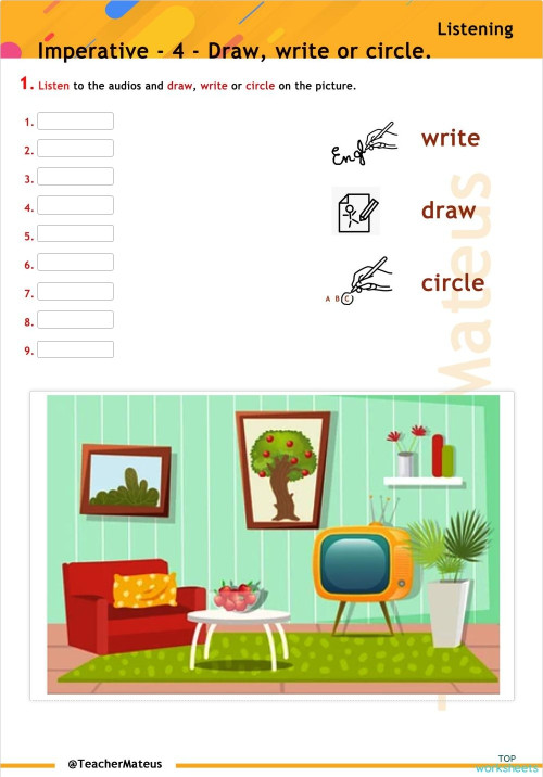 Listening: interactive worksheets and online exercises | TopWorksheets