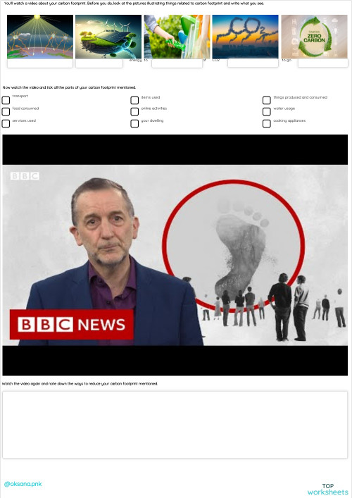 Lesson 48: Your carbon footprint (pre-class). Interactive worksheet ...