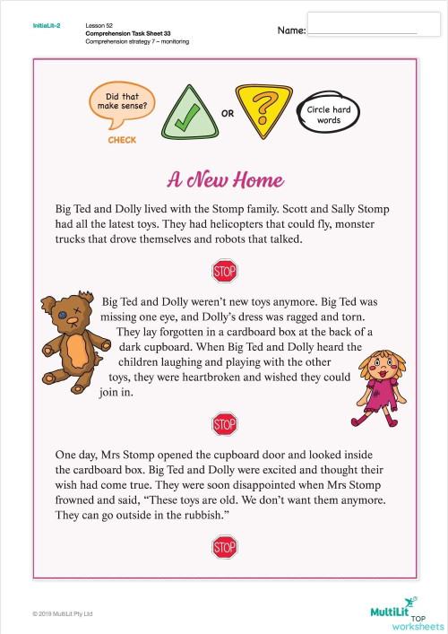 Lesson 52 Comprehension Task Sheet 33. Interactive worksheet ...