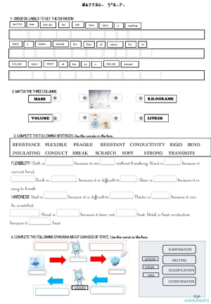 CHANGES OF STATE IN WATER. Interactive worksheet | TopWorksheets