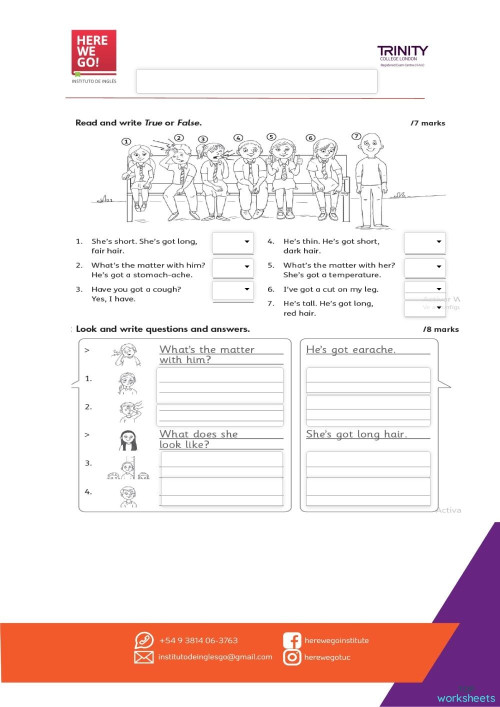 JUNIORS III - First Term Test - 2023. Interactive worksheet | TopWorksheets