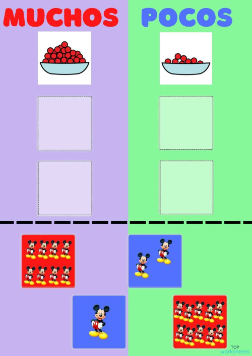 Mucho y Poco TEA. Ficha interactiva | TopWorksheets