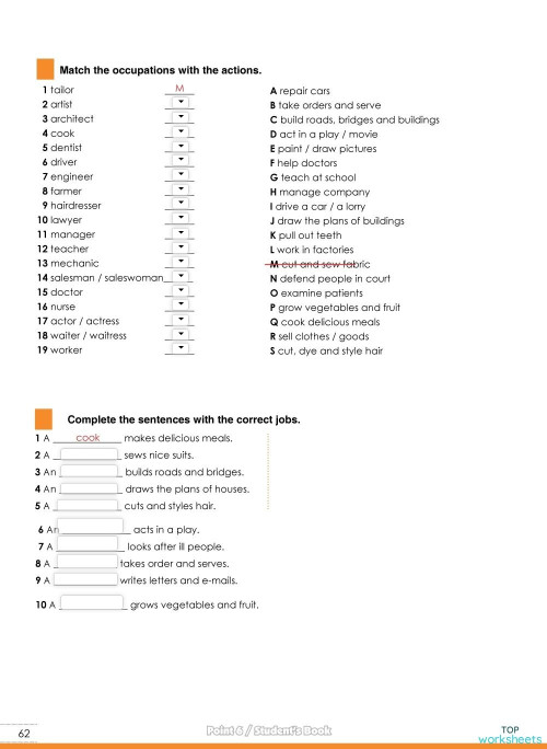 6th Grade Unit 6 | What does a ... do?. Interactive worksheet ...