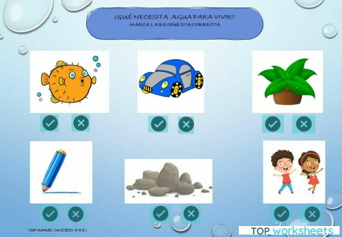 El agua para la vida. Ficha interactiva | TopWorksheets